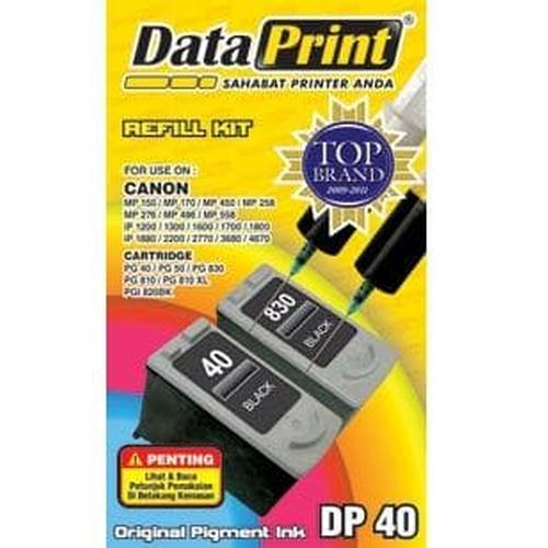 Jual Refill Tinta Suntik Data Print Hitam Black DP 40 DP40 -Printer ...