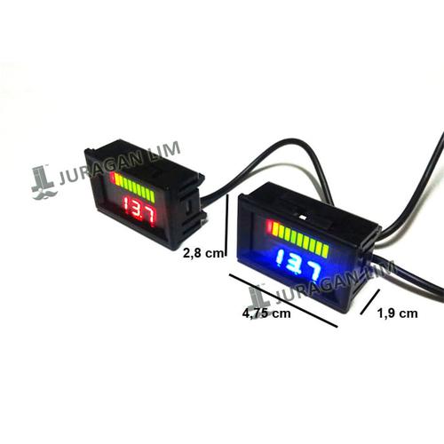 Jual Voltmeter mini 2 Display Digital dan Bar Level [MDHVLT023] - Biru ...