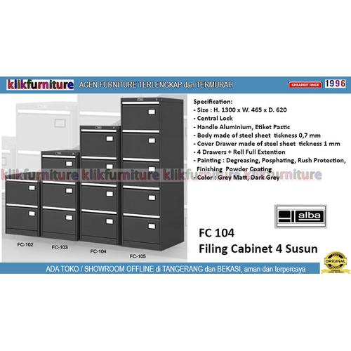 Promo FC 104 ALBA Filing Cabinet Besi 4 Susun Cicil 0% 3x - Kota ...