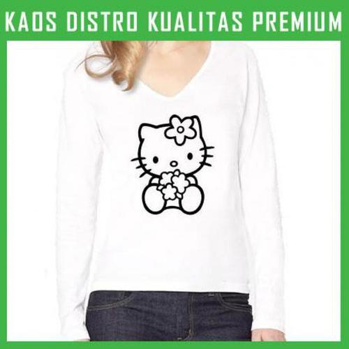 Jual Kaos Hello Kitty Logo 5 Wanita Cewek Lengan Panjang WLP-HKT05 - Kab. Kulon Progo ...