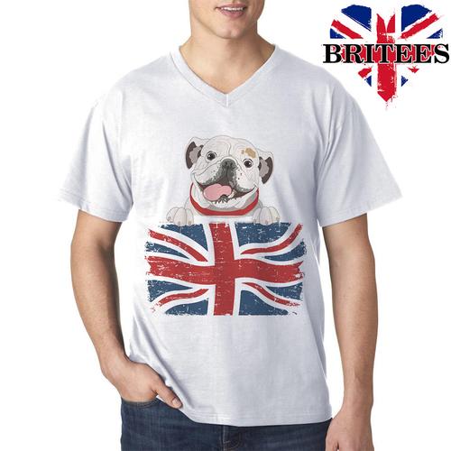 Jual Kaos British Merch V-Neck Premium - Bulldog British England Flag ...