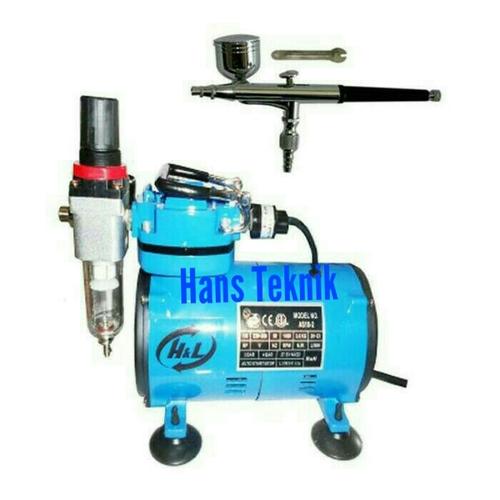 Jual Paket Semprot Cat Kompresor Mini HL Airbrush 1/8 PK PROMO Oiless ...