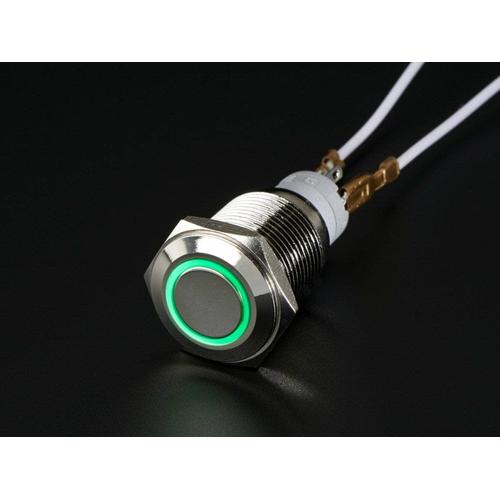 Jual Stainless push ON OFF button self locking switch ring LED saklar ...