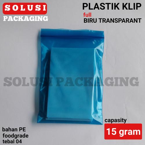 Jual PLASTIK KLIP BIRU TRANSPARAN 15GR/PLASTIK OBAT AKSESORIS SACHET ...