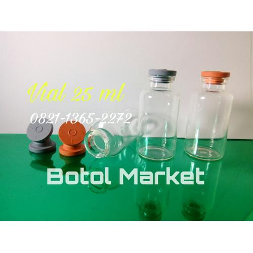 Jual BOTOL KACA VIAL PINISILIN 25 ML TUTUP RUBBER STOPER - Kota Depok ...