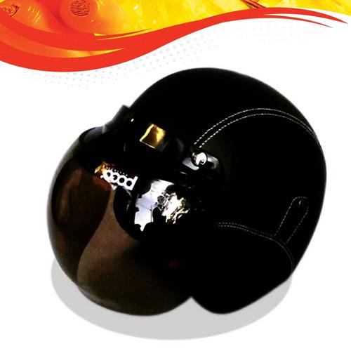 Promo Helm Retro Bogo Kulit Klasik Kaca BOGO Original - Hitam Polos ...