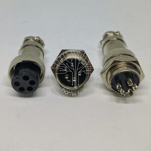 Jual Aviation Plug 5-Pin 16mm GX16-5 Metal , konektor soket 5pin - Kota ...