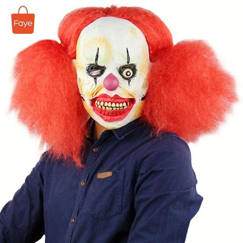 Jual Topeng badut dengan wig seram it clown pennywise halloween cosplay ...