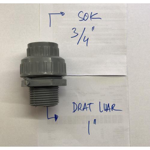 Jual water mor 1 x 3/4 pvc union sambungan pipa pompa air moor mur ...