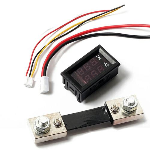 Jual DC 100V 100A Digital Amp VoltMeter Red Blue LED Current Shunt 100A ...