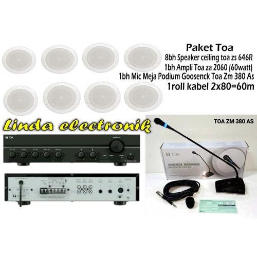 Jual Paket Speaker Ceiling Toa Zs 646R 8bh Dan Mic Meja Podium ...