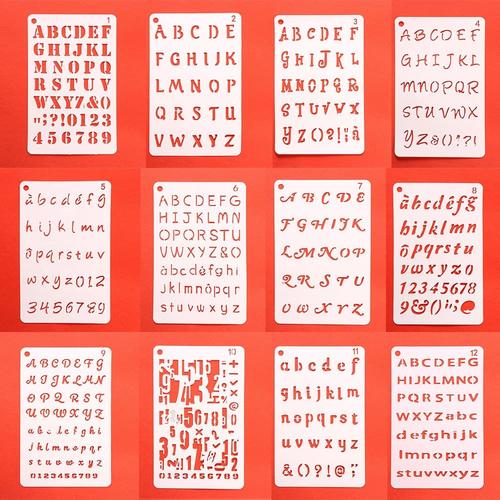 Jual Plastic Stencil - 12 Font Letter Pattern (13x20cm) - satu - Jakarta Timur - JPL CRAFT STORE ...