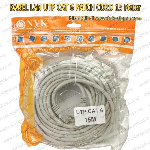 Jual KABEL LAN 15 Meter cat 6 RJ45 INTERNET PATCH CORD CAT6 UTP RJ-45 ...