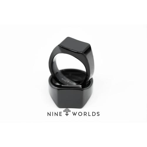 Promo Nine Worlds Ring Black signet TUNGSTEN Pria Wanita can be ...