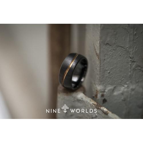Promo Nine Worlds Ring cincin Black 18k Gold TUNGSTEN Pria Wanita Cicil ...