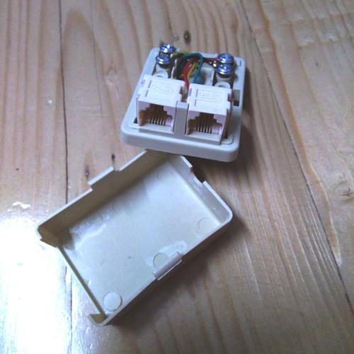 Jual ROSET TELP TELPON TELEPHONE TELFON 2 x LINE RJ-11 TERMINAL KOTAK ...