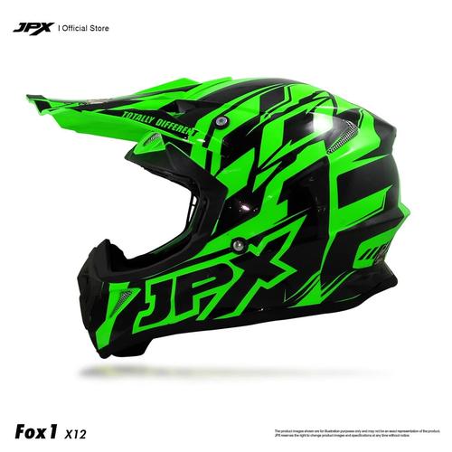 Promo Helm Jpx Full Face X12 Blast Fluorescent Green Gloss Black Cicil ...