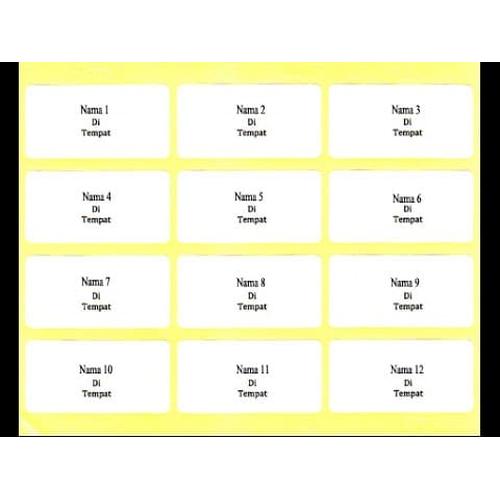 Jual Jasa cetak / print sticker Label Nama Undangan polos - Kab. Bekasi ...