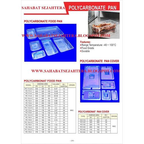 Jual POLYCARBONATE FOOD PAN GETRA TIPE (PC 1/3-6) - Jakarta Timur ...