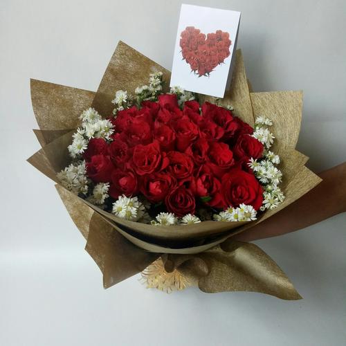 Jual bouquet bunga mawar asli bucket wisuda buket bunga hadiah ulang ...