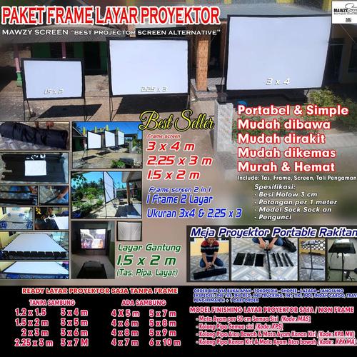 Jual Frame rangka layar proyektor 3 x 4 m sepaket - Kab. Malang - MAWZY ...