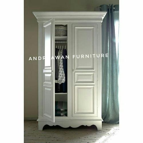 Jual Almari Pakaian 2Pintu Cat DucoPutih Klasik Model Ukiran By Custom ...