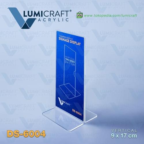 Jual Signage Display/Stand Acrylic/Akrilik Model T - 9 x 17 cm Dua Sisi ...