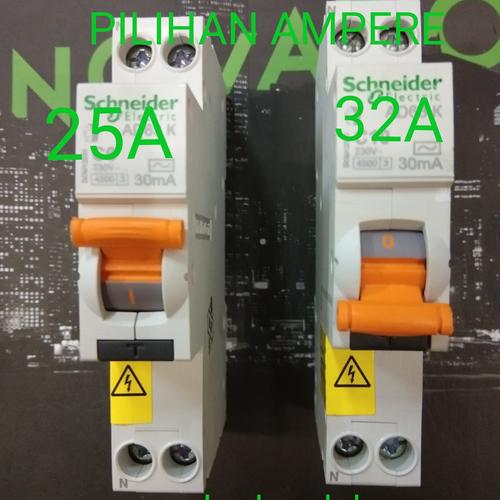 Jual SCHNEIDER RCBO SLIM DOMAE 25A-32A 1P+N ELCB RCCB ANTI KONTAK ...
