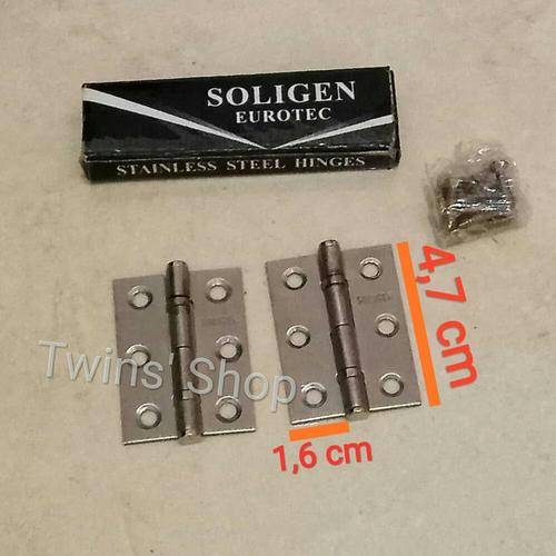 Jual Engsel Lemari 2 inch Stainless Steel Soligen / Engsel Kecil ...