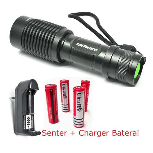 Jual Paket Senter LED 1000 Lumens Taffware ANTI AIR dan SUPER TERANG ...