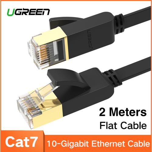 Jual Kabel LAN Cat 7 Flat 2m Ethernet Cable RJ45 UTP Hitam UGREEN ...