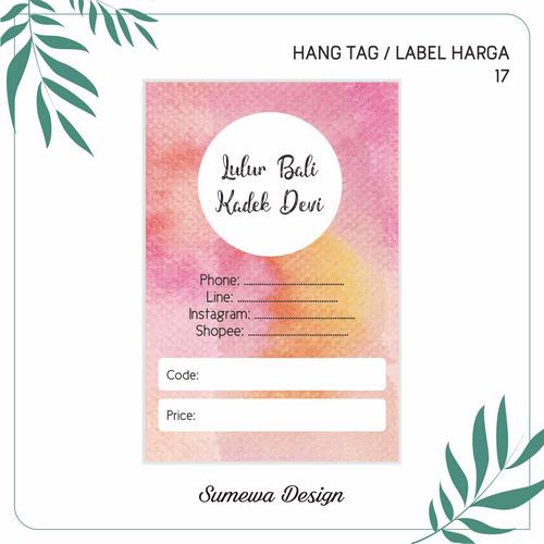 Jual Hang Tag / Tag Harga / Tag Produk / Label Harga Produk / Price Tag ...