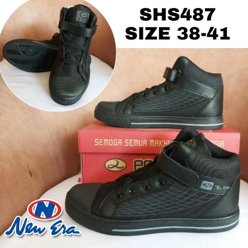 Jual SEPATU SEKOLAH NEW ERA IBEL # SEPATU NEW ERA HITAM POLOS SHS487 ...