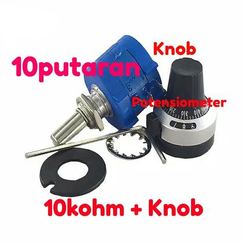 Jual Potensiometer 10k ohm plus knob multiturn 10 putaran - Kab. Bogor ...