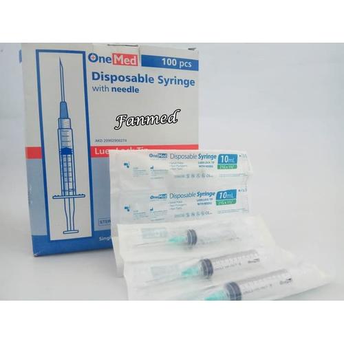 Jual Disposable Syringe With Needle One Med 10cc Onemed 10 ml Box ...