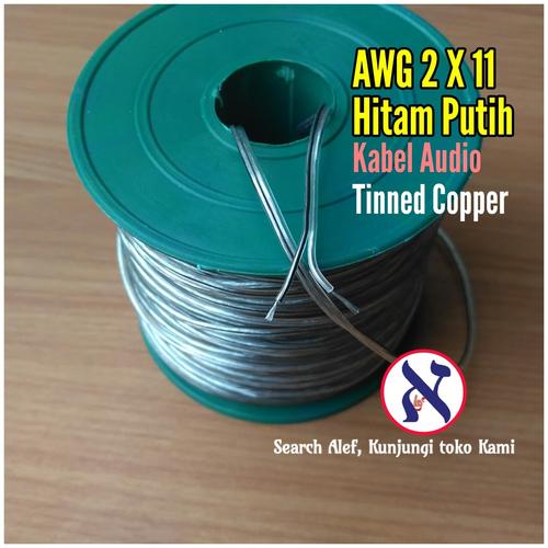Jual Kabel awg 2 x 11 hitam putih kabel audio tinned Copper - Kota ...