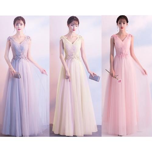 Jual Gaun Pesta 1810008 Abu Cream Pink Party Dress Gown - Kota Medan ...