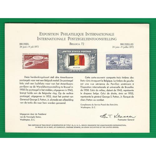 Jual Perangko Luar negeri. Folder souvenir card. Pameran Brussel 1972 ...