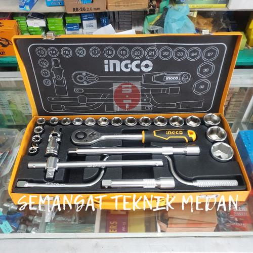 Jual KUNCI MATA SOK SOCK SOCKET SET 1/2" 10-32 mm 24pcs 6pt INGCO HKTS0243 - Kota Medan ...