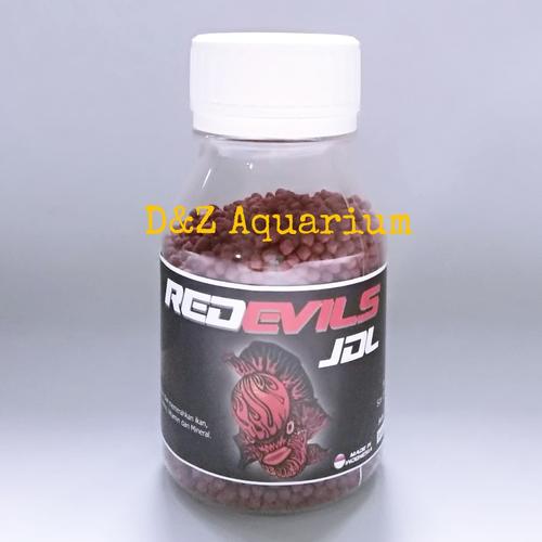 Jual Red Evils Lohan 100gr Pakan Ikan Louhan Agar Badan Merah REDEVILS ...