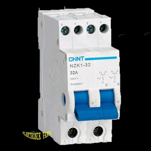 Jual Cross Over Switch - Cas DIN Rail 2P 32A - CHINT NZK1-32 Murah ...
