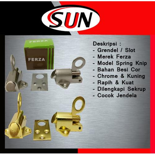 Jual Grendel slot Pintu jendela Kodok Spring Knip Putih Kuning Emas ...