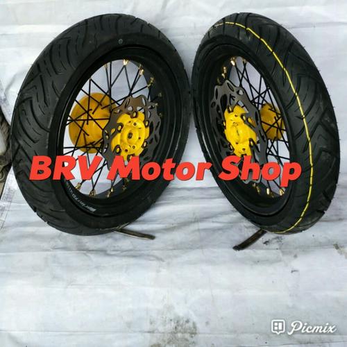 Jual Velg Klx Dan D Tracker 150 Paketan Velg Super Moto Ring 14 Full ...
