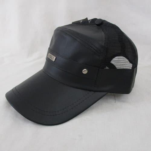 Jual Topi Hitam Kulit ITALY / Topi Fashion Gaya + Pengatur Ukuran ...