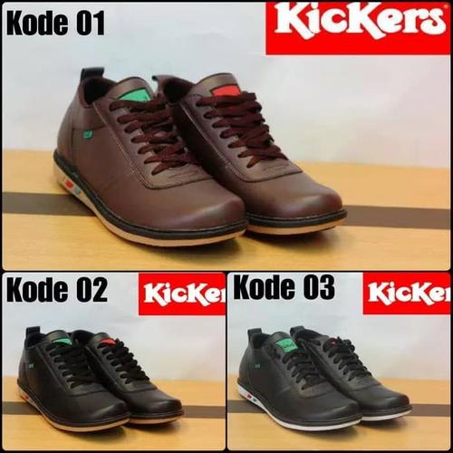 Jual SEPATU CASUAL PRIA KICKERS SNEAKER KULIT ASLI BROWN & BLACK - Kab ...