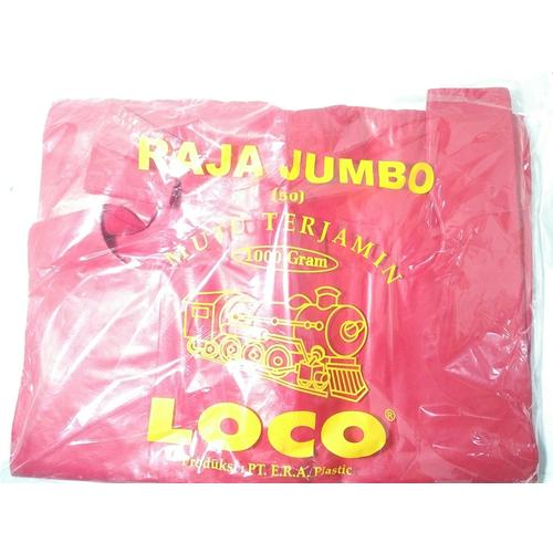 Jual Kantong Plastik/Kresek Loco Merah HDPE Raja JUMBO TEBAL Ukuran 50 ...