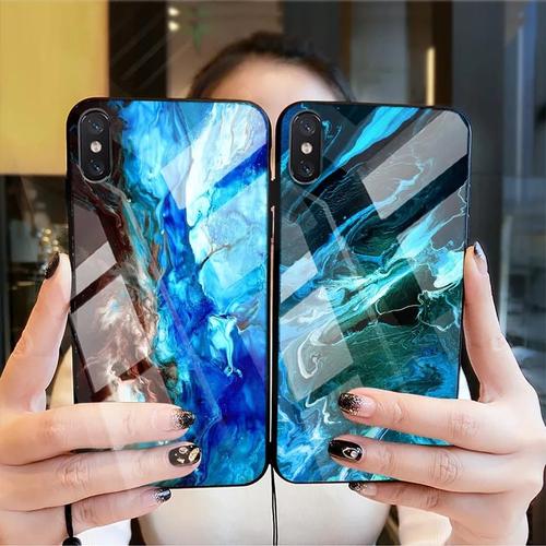 Jual Marble PC + Tempered Glass Case Texture Pattern iPhone XR XS X ...