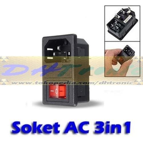 Jual Socket AC 3in1 Polos Saklar Fuse Holder Power Socket BA-88-3in1P - Kota Tangerang Selatan ...