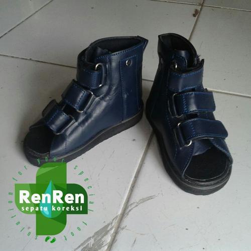 Jual sepatu ortopedi kesehatan koreksi kaki datar flat foot - 24, Hitam ...