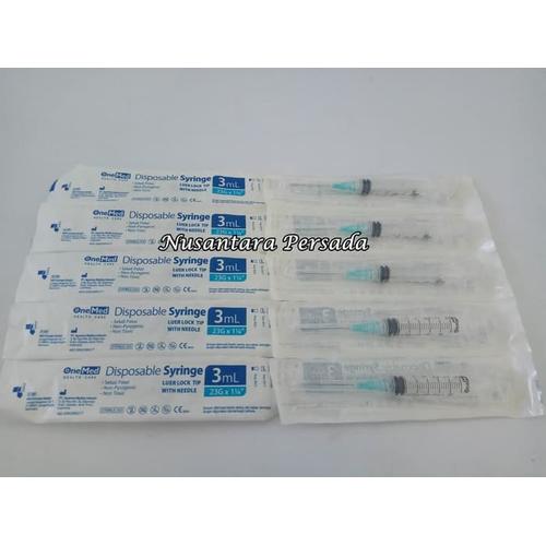 Jual Disposable Syringe Needle One Med 3cc Tuberculin Onemed 3 ml ...